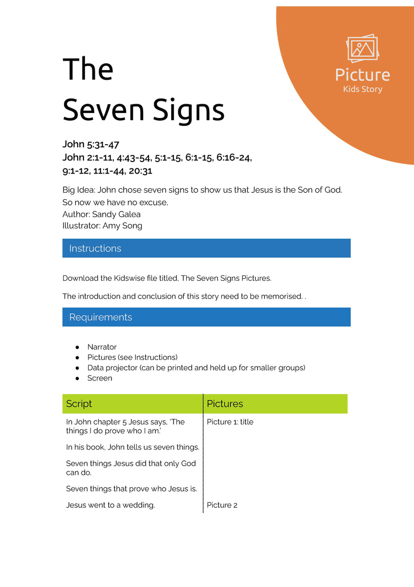 The Seven Signs – Kidswise