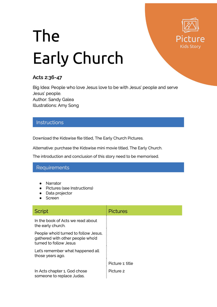 The Early Church – Kidswise