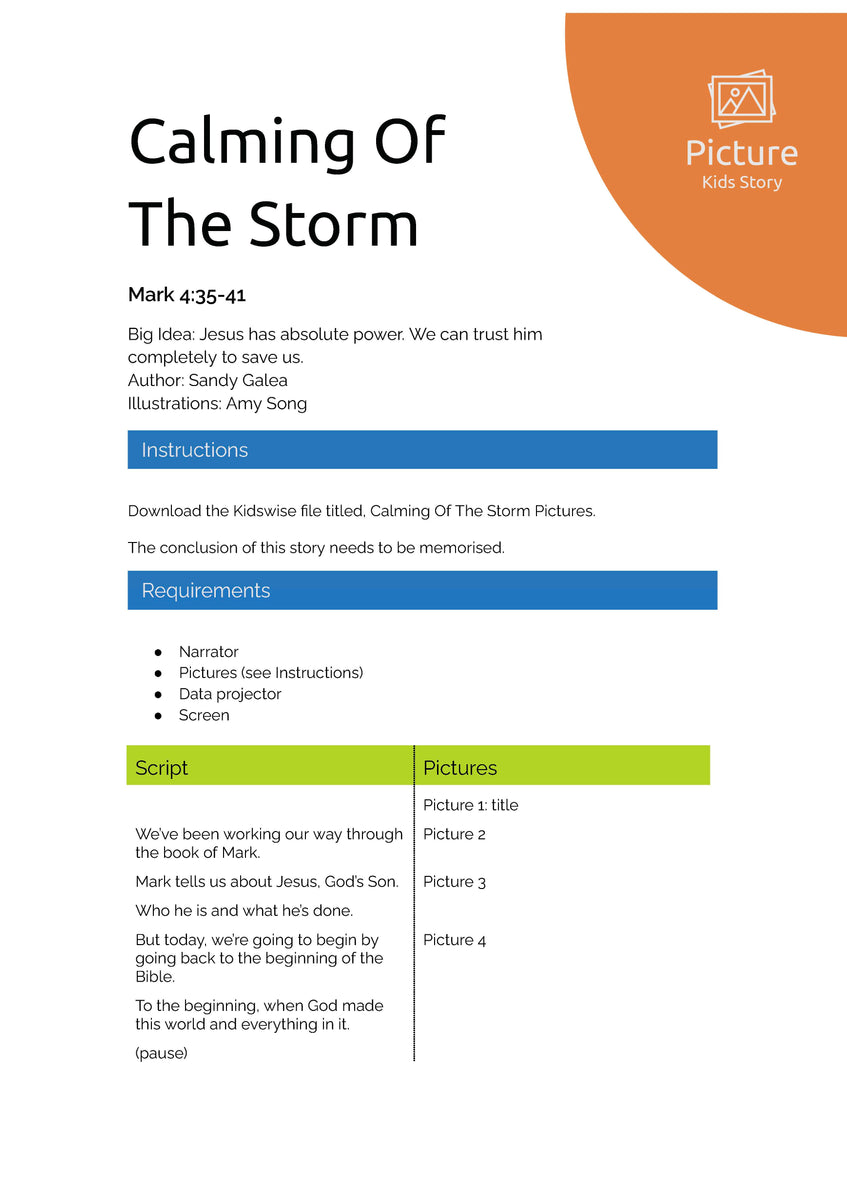 Calming Of The Storm – Kidswise