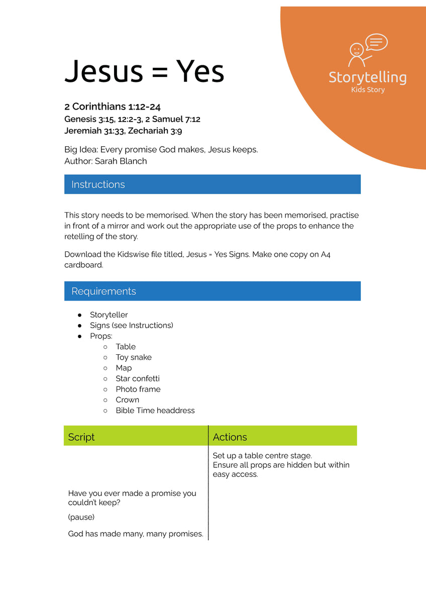 Jesus = Yes – Kidswise