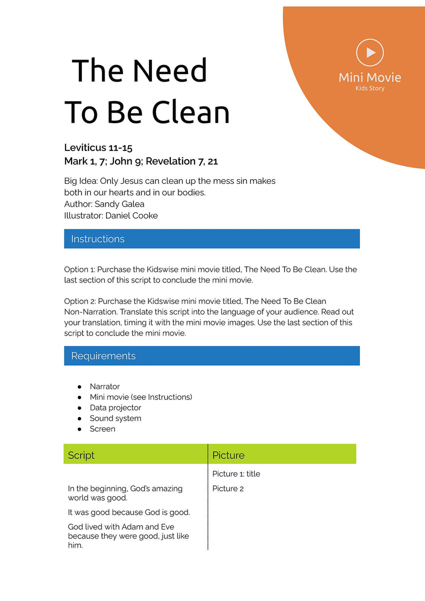 Mini Movie / The Need To Be Clean – Kidswise