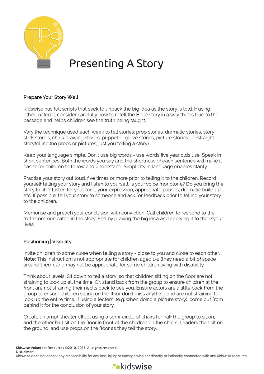 Tips: Presenting A Story – Kidswise