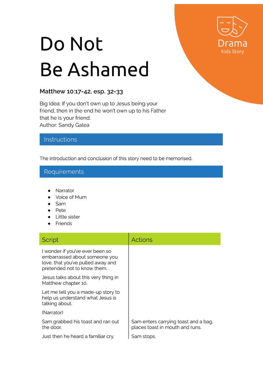 Do Not Be Ashamed – Kidswise