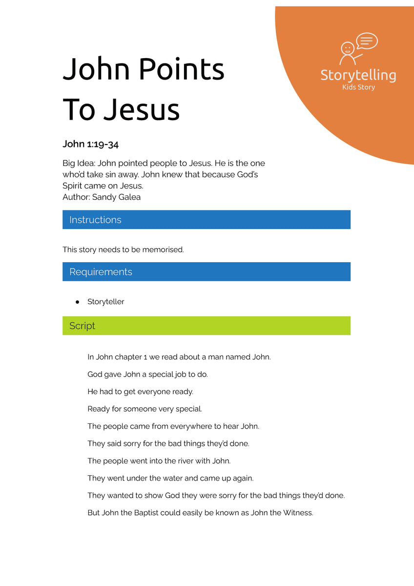 John Points To Jesus – Kidswise