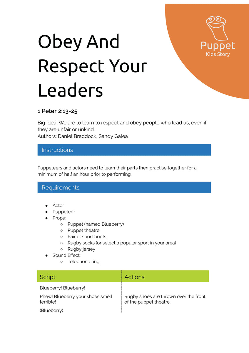 Obey And Respect Your Leaders – Kidswise