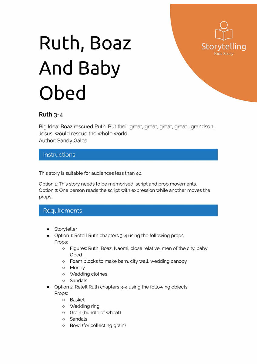 Ruth, Boaz And Baby Obed – Kidswise