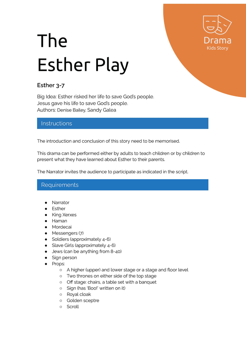 The Esther Play – Kidswise