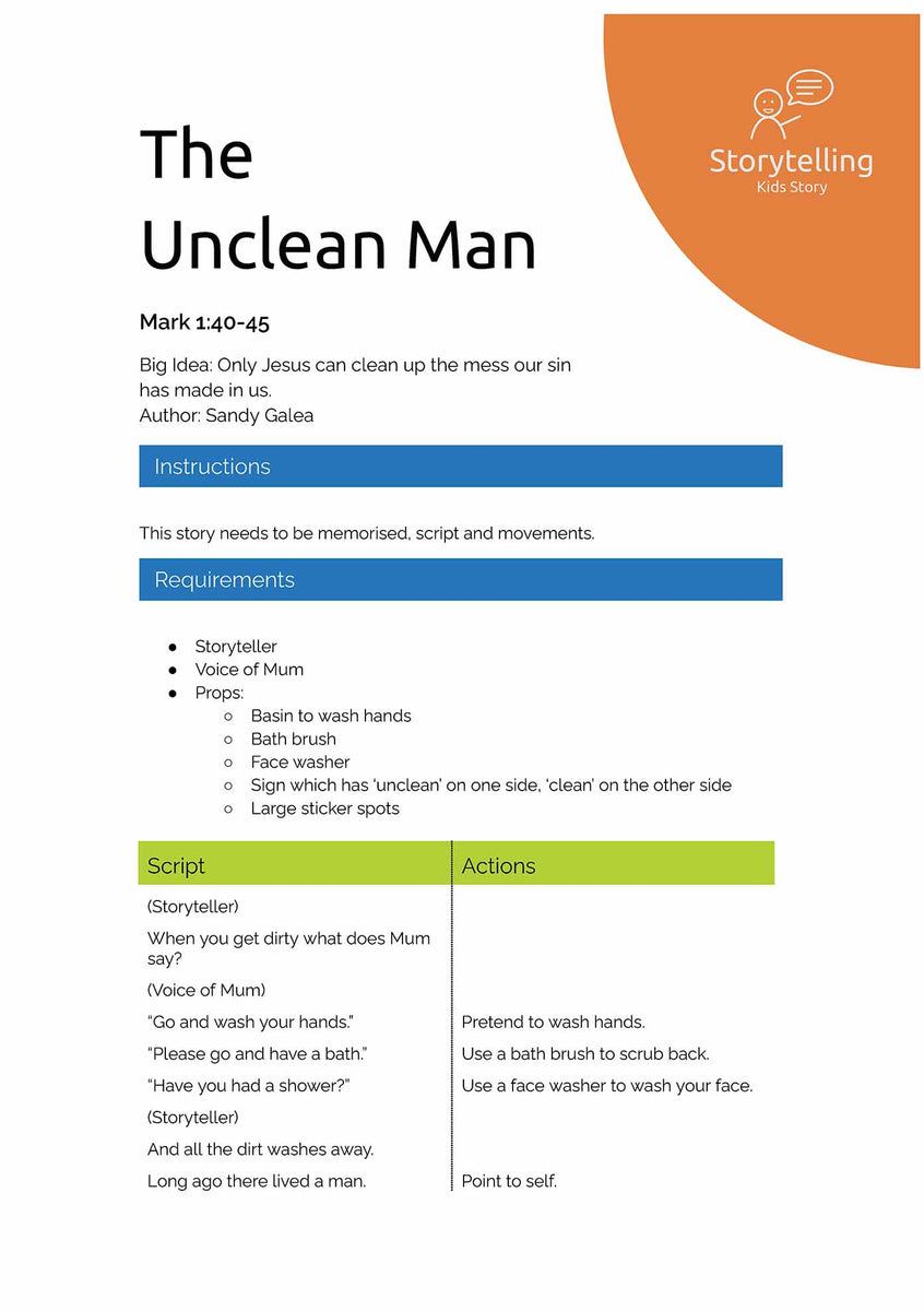 The Unclean Man – Kidswise