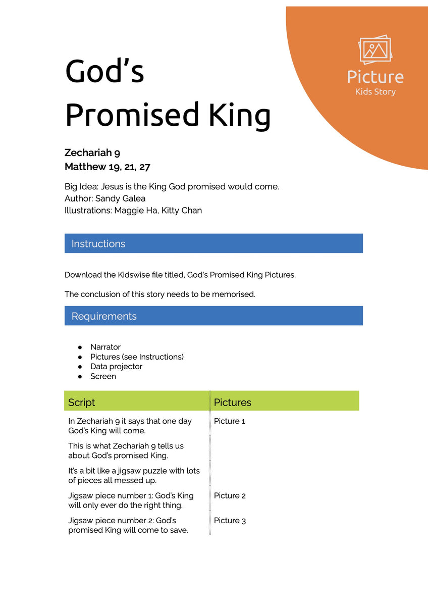 God’s Promised King – Kidswise