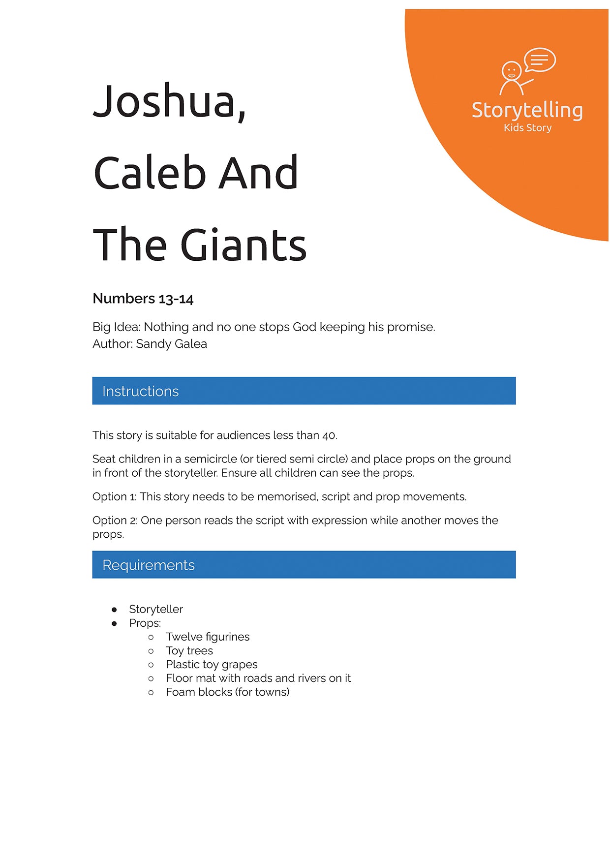 Joshua, Caleb And The Giants – Kidswise