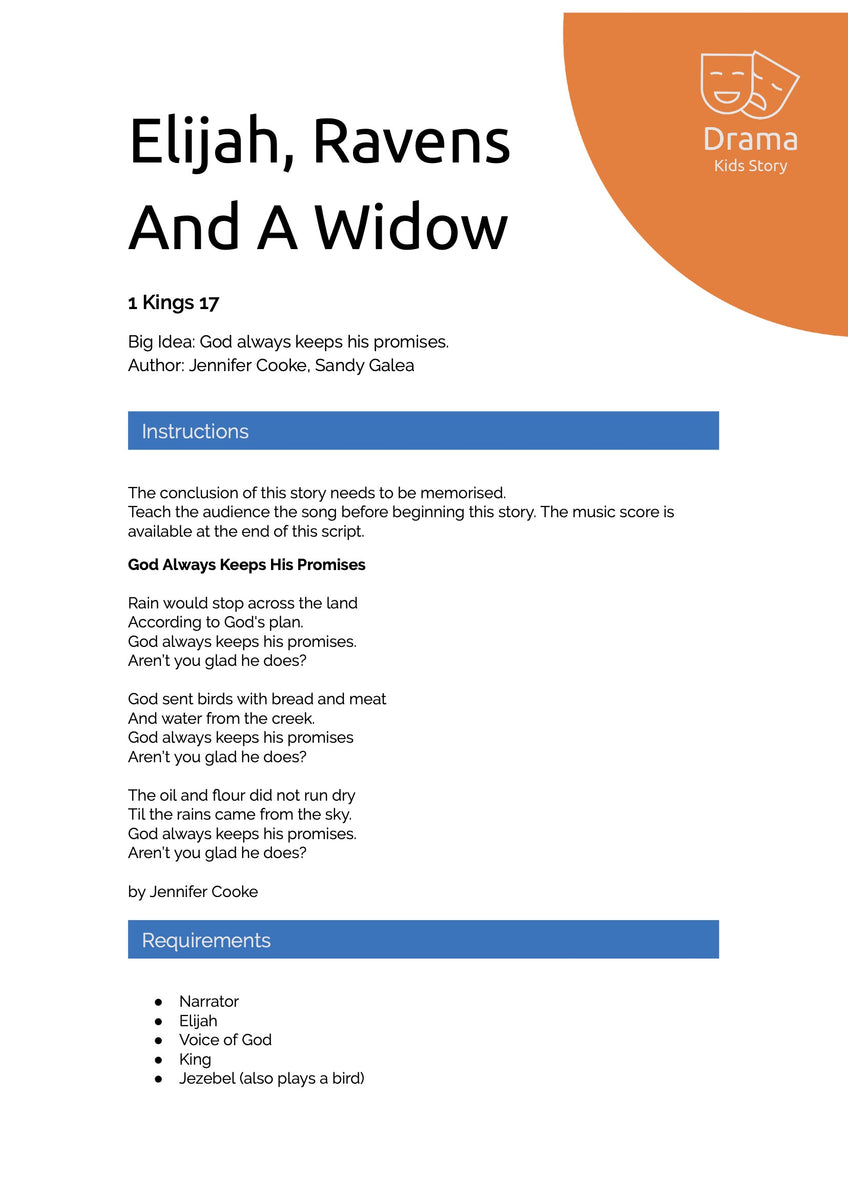 Elijah, Ravens And A Widow – Kidswise